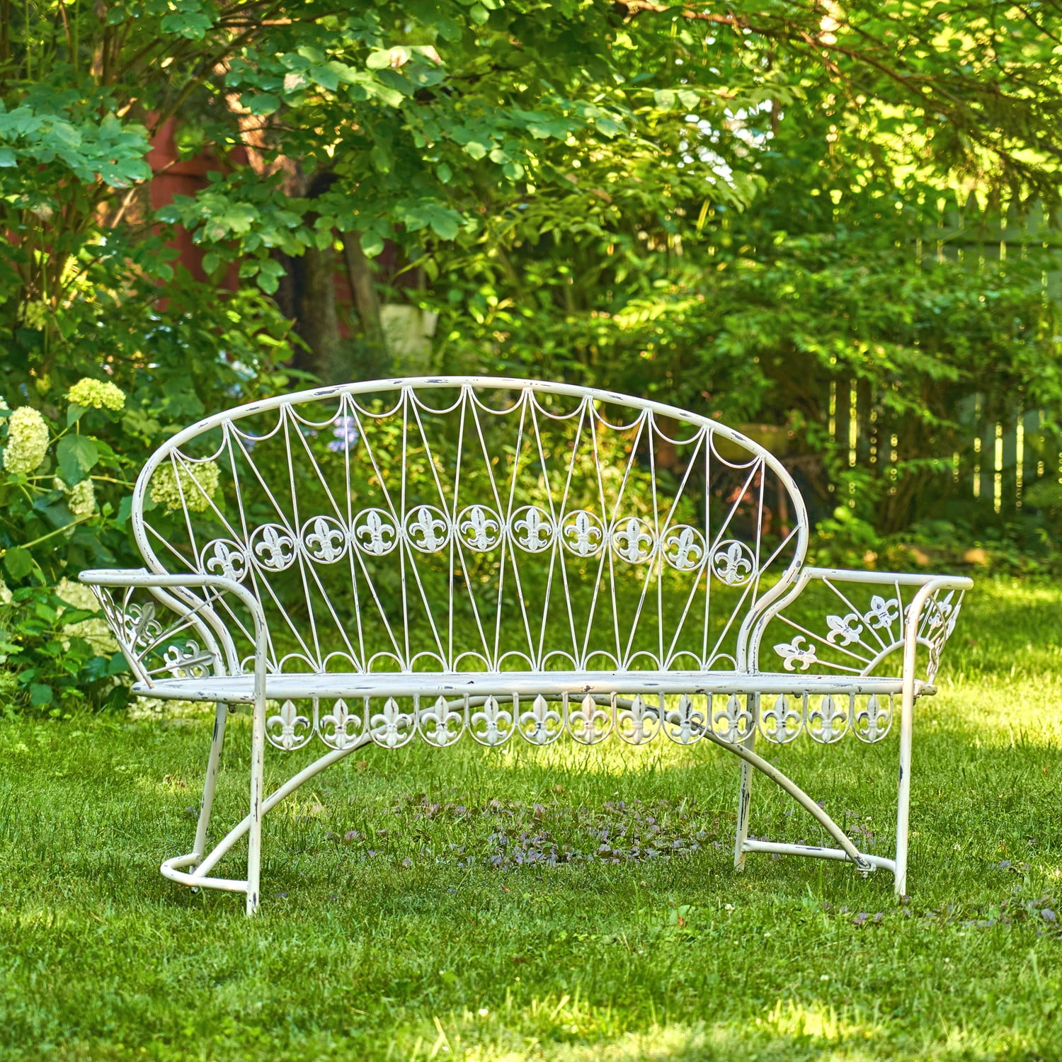 "La Rochelle Iron Garden Bench with Curved Back "Paris 1968"