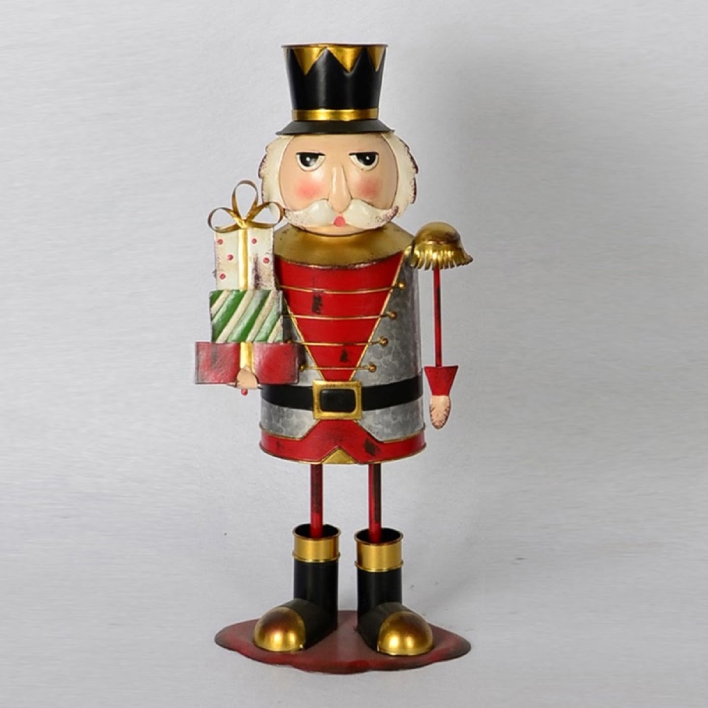 17.25" Tall Iron Nutcracker Figurine with Gifts "Nikolai" - Lesera