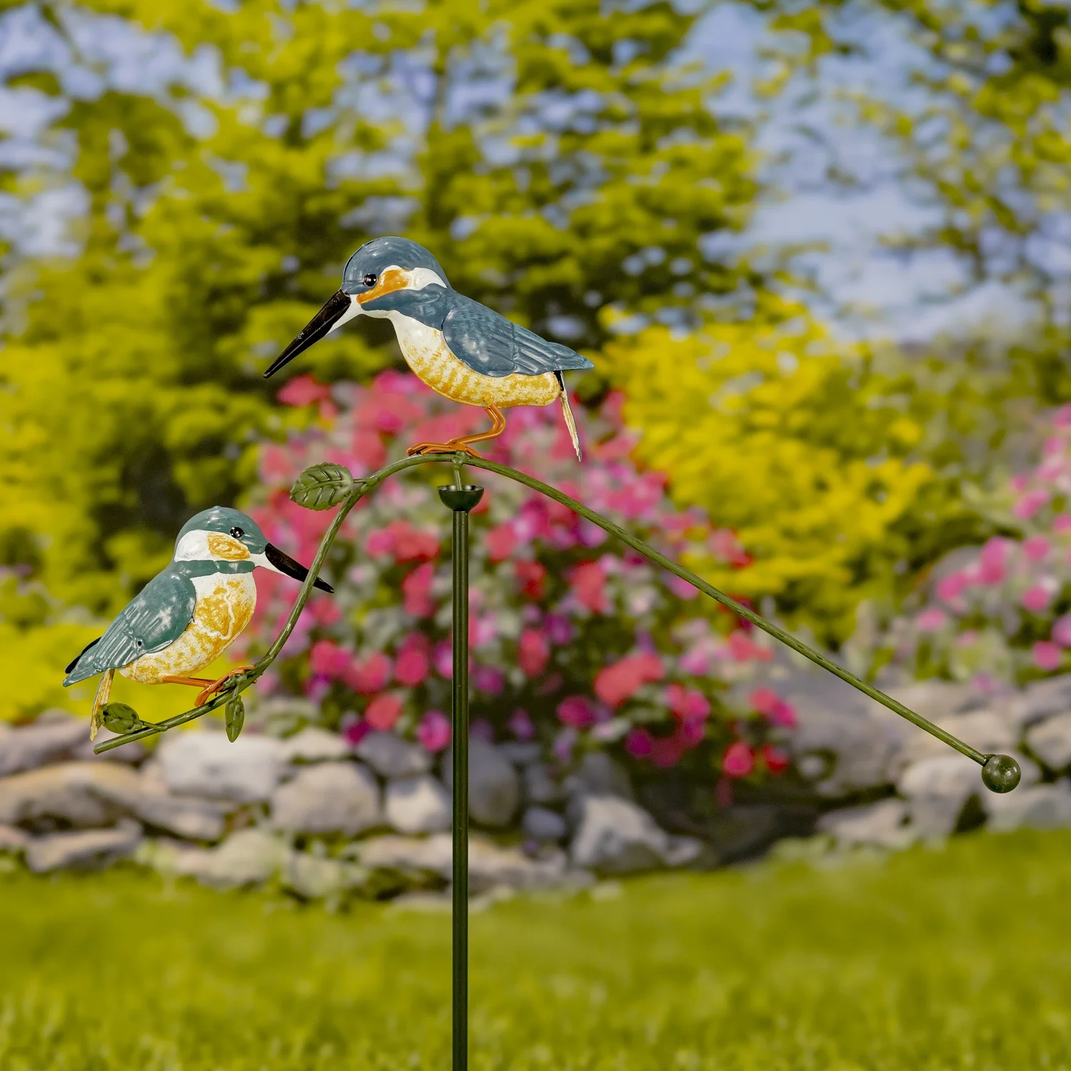 47" Tall Double Bird Balance Stake "Tiny & Teeny" - Lesera