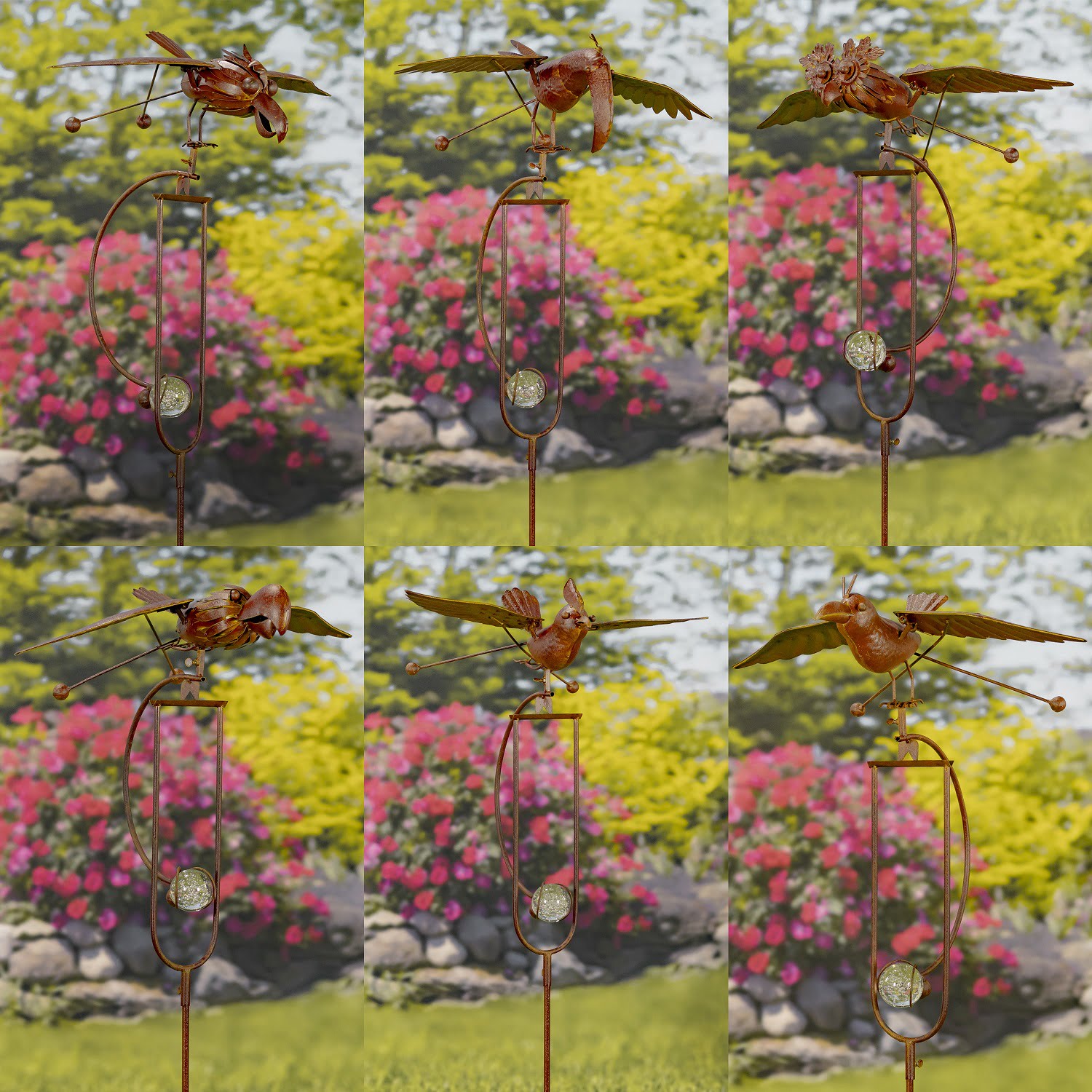 Flying Bird Iron Rusty Rocking Stakes - Lesera